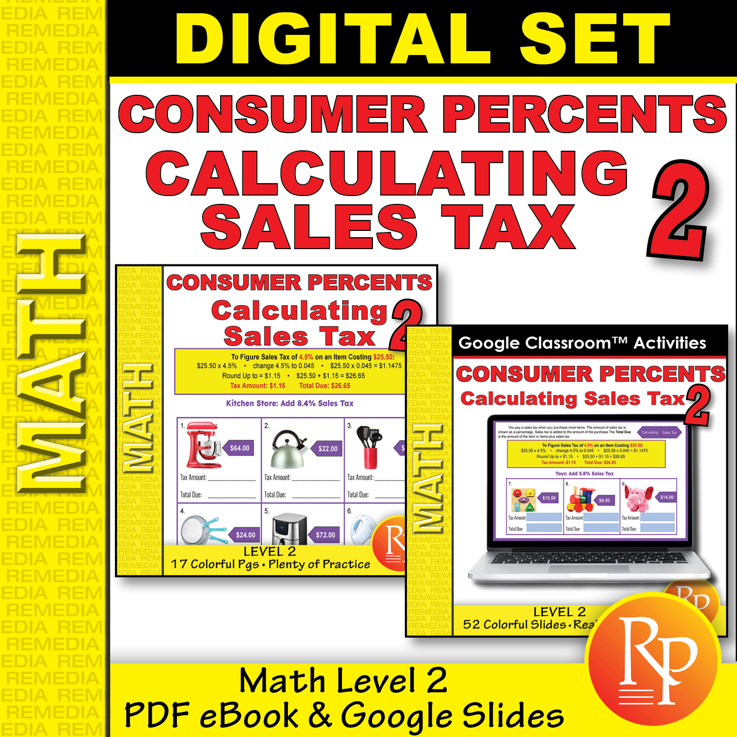 Math, Consumer, Percents, Sales Tax, money, life skills, Google Slides