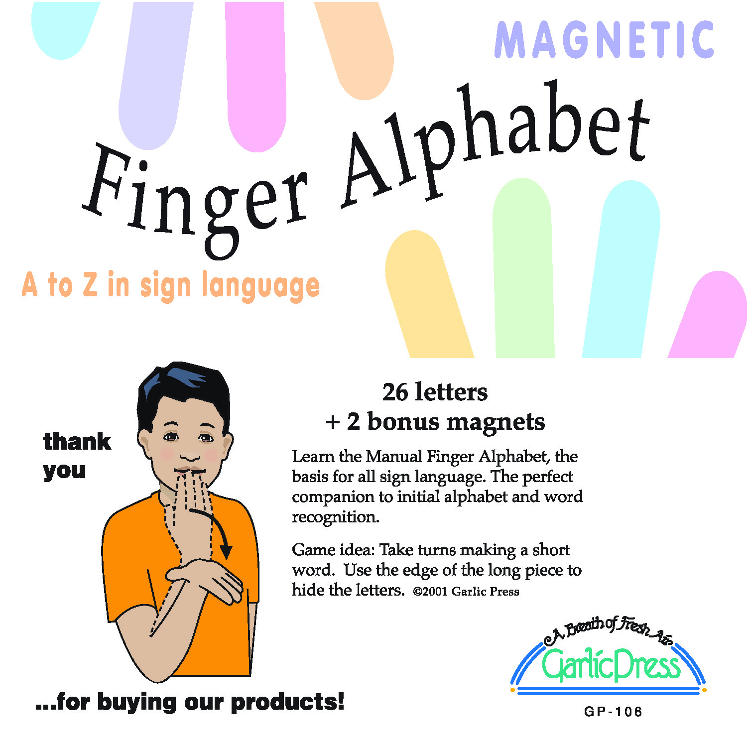 Finger Alphabet Signing Tiles or Magnets