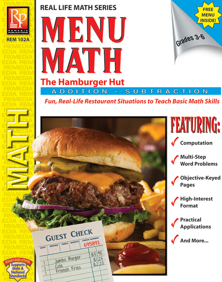 Menu Math: The Hamburger Hut (+, -)