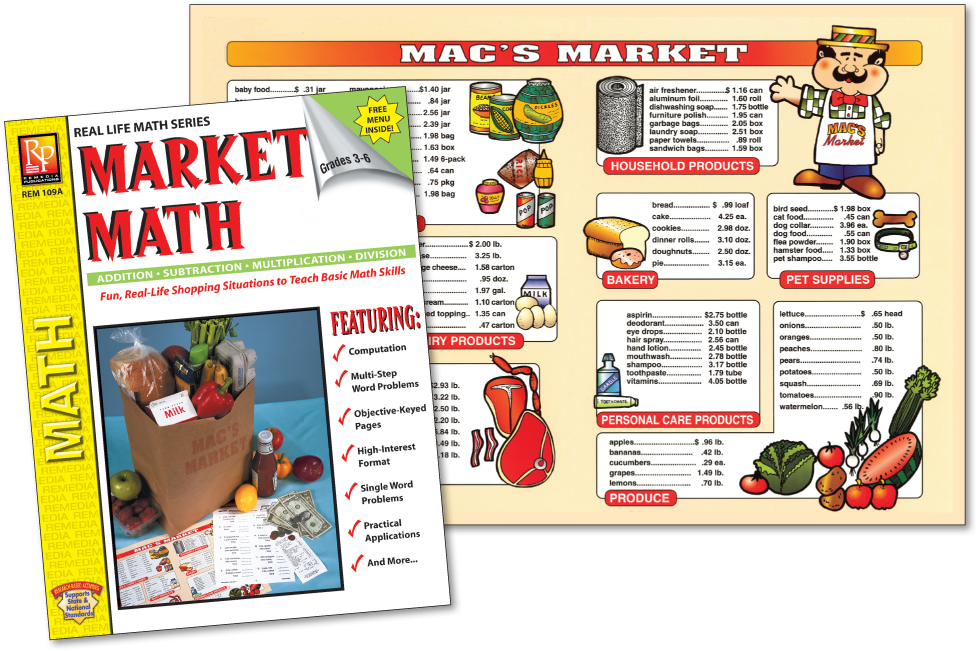 Market Math Set (Book & Extra Menus)