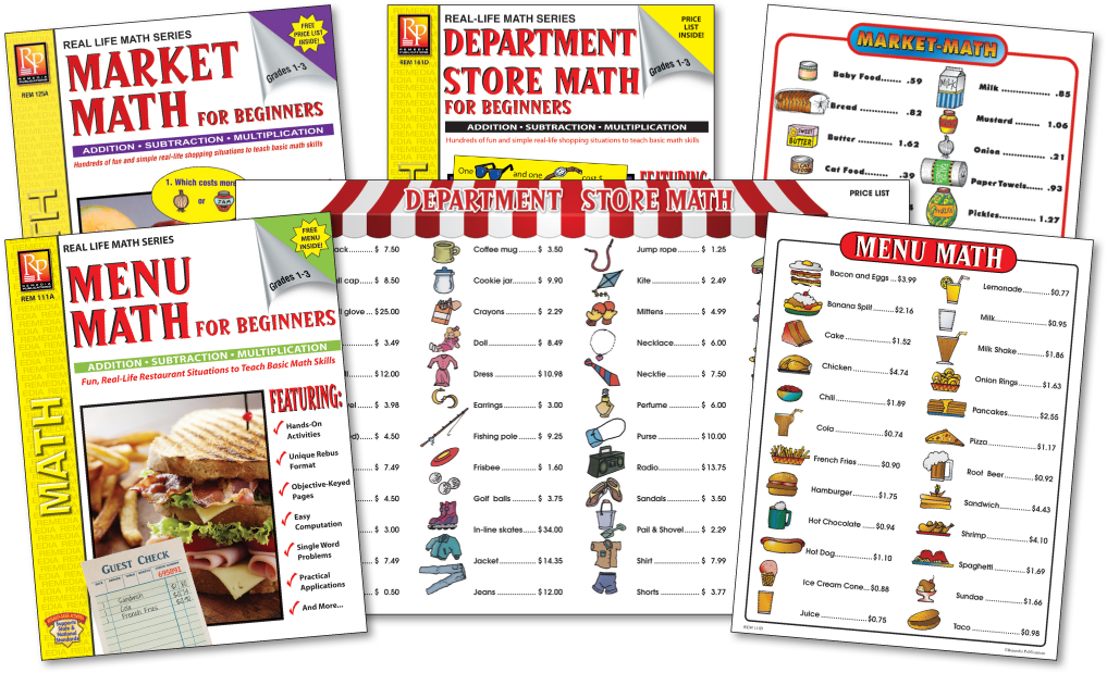 Real Life Math Series: Menu Math Level 1 (Classroom Pack)